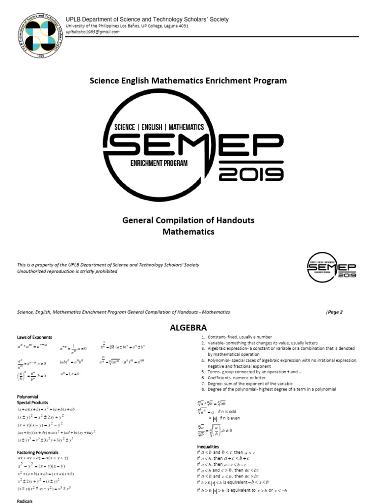 General Handout - Mathematics | PDF | Triangle | Euclidean Plane Geometry