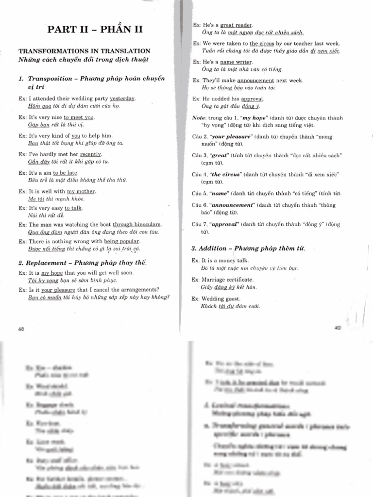 2018. 01. Tài liệu (3) phần II - Transformations in Translation | PDF
