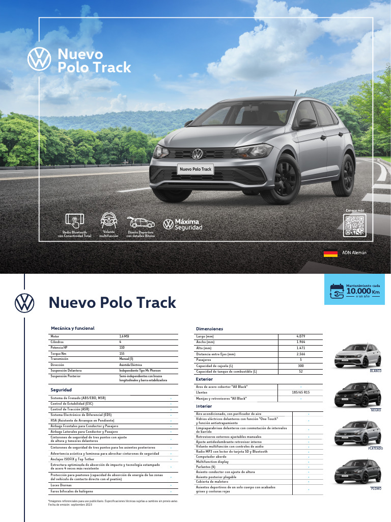 Ficha Técnica Volkswagen Polo Track 2025 | PDF | Vehículo de motor ...