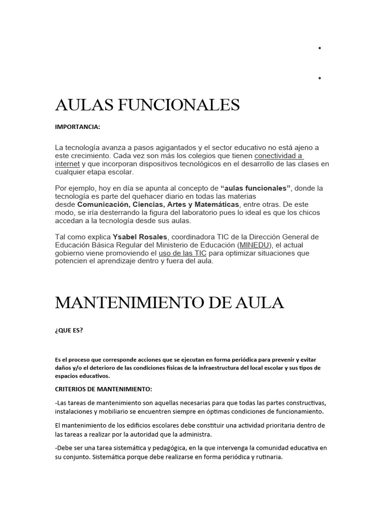 AULAS FUNCIONALES melany | PDF | Enseñando | Salón de clases