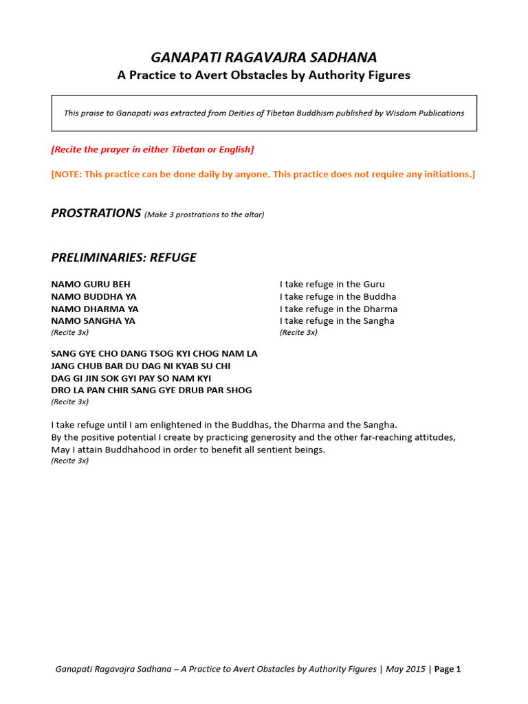 Authority Averting Ganapati Ragavajra Recitations | PDF | Tibetan Buddhism | Je Tsongkhapa