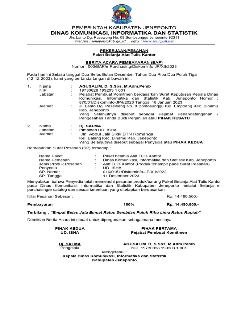 Bap, Bast Dan Baphp Atk 2023 | PDF