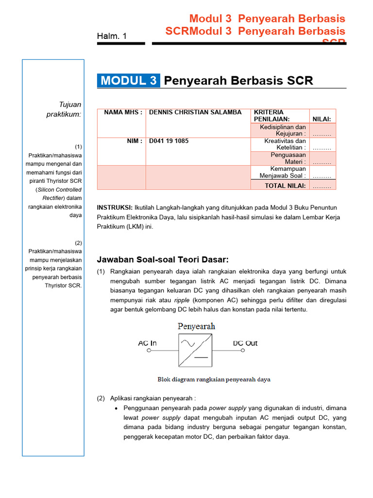Penyearah Berbasis SCR: Prinsip dan Aplikasi | PDF
