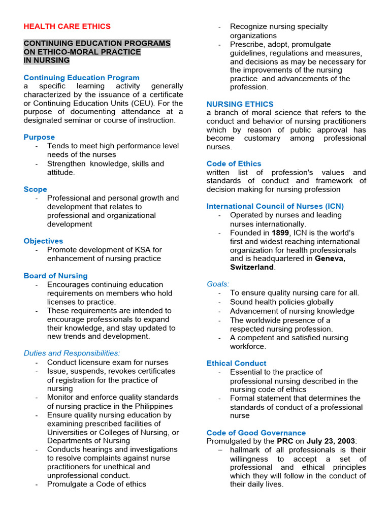 Healthcare Ethics Lecture | PDF | Nursing