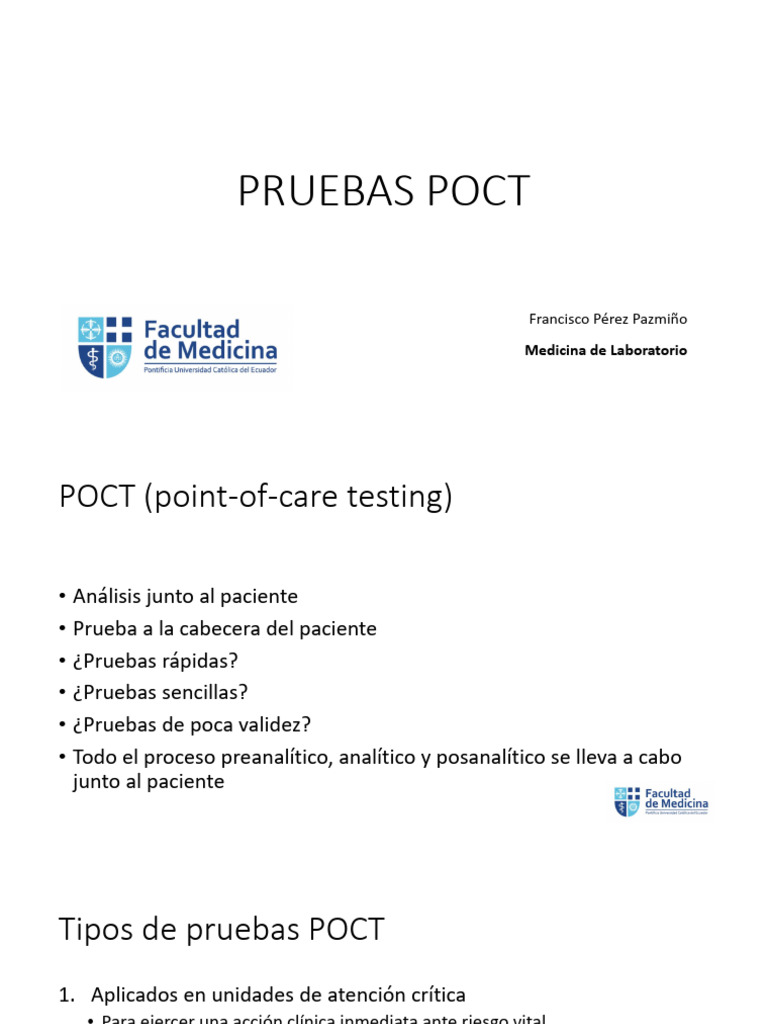 Pruebas Poct | PDF | Laboratorios | Patología