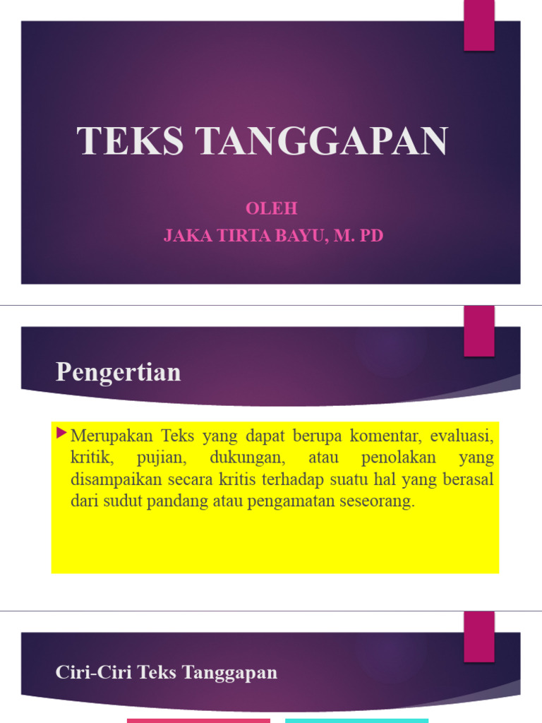 Contoh Teks Tanggapan Kritis dan Pujian | PDF