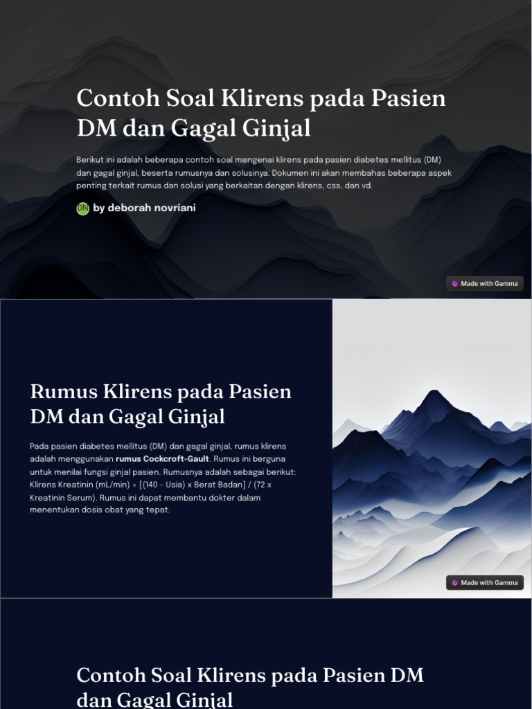 Rumus Klirens untuk Pasien DM dan Ginjal | PDF | Pengembangan Diri ...