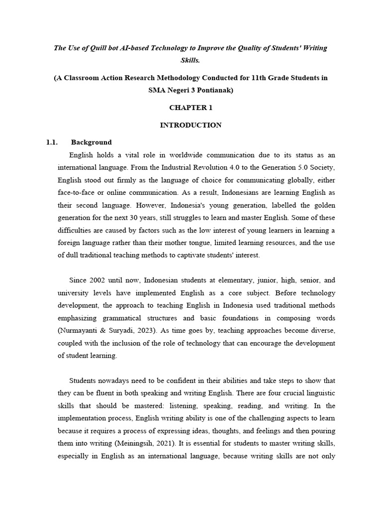 WRP (Chapter 1-2-3 Draft) | Download Free PDF | Methodology | Second Language