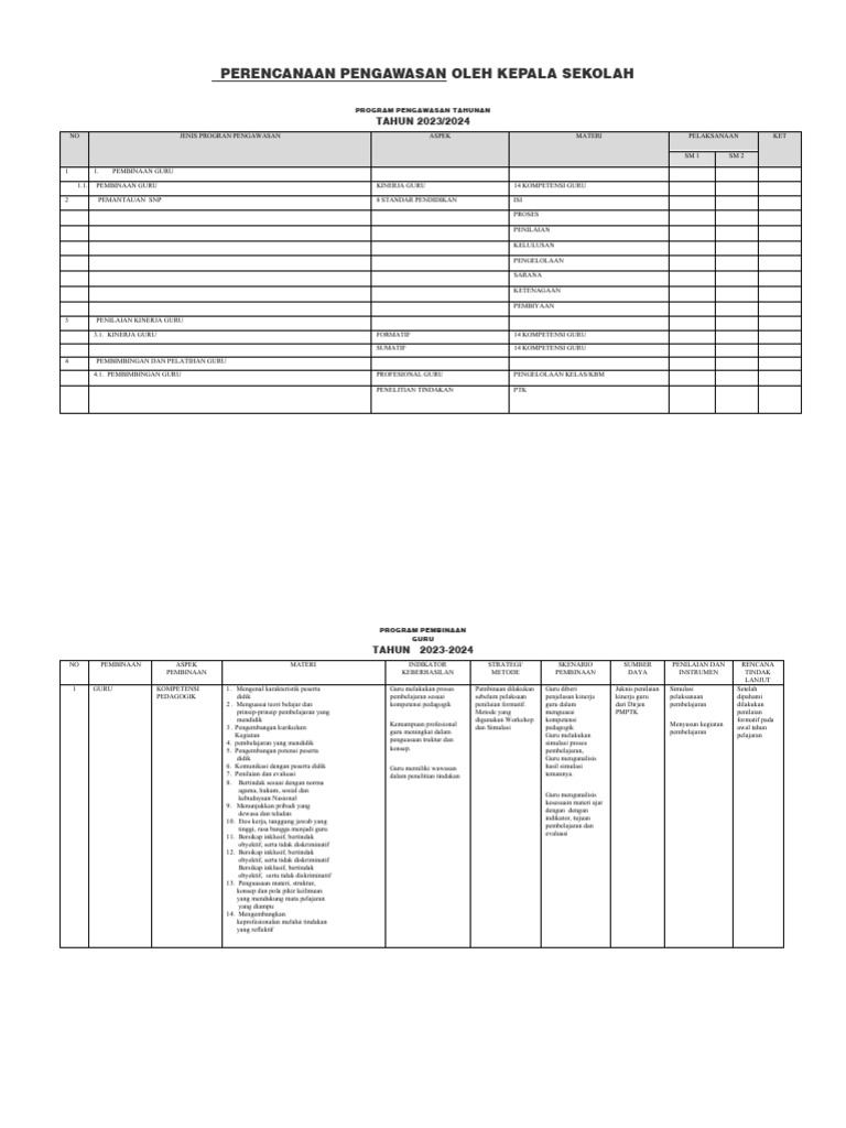 Contoh Program Perencanaan Pengawasan | PDF