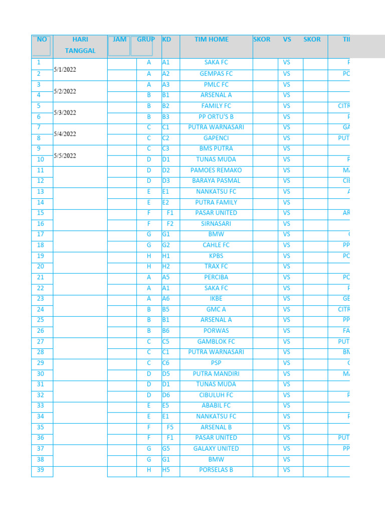 JADWAL SEMENTARA pildun | PDF | Chess Theory | Chess