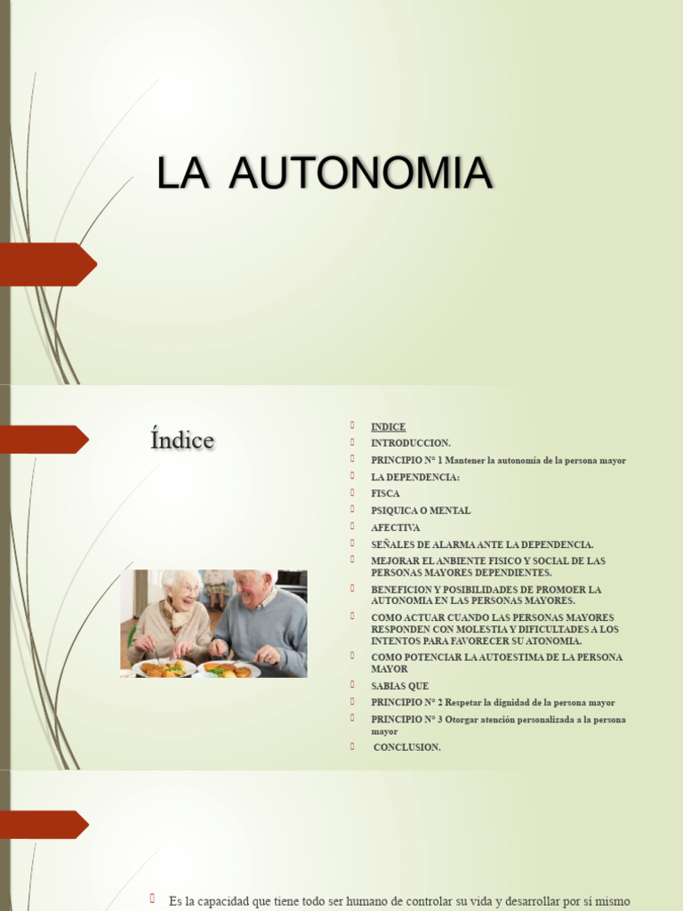 Fomentar la Autonomía en Adultos Mayores | PDF | Vejez | Adultos