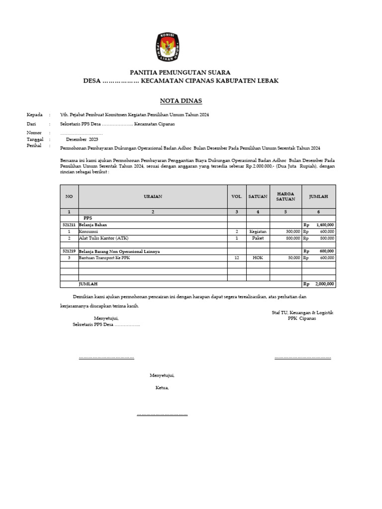 Nota Dinas | PDF
