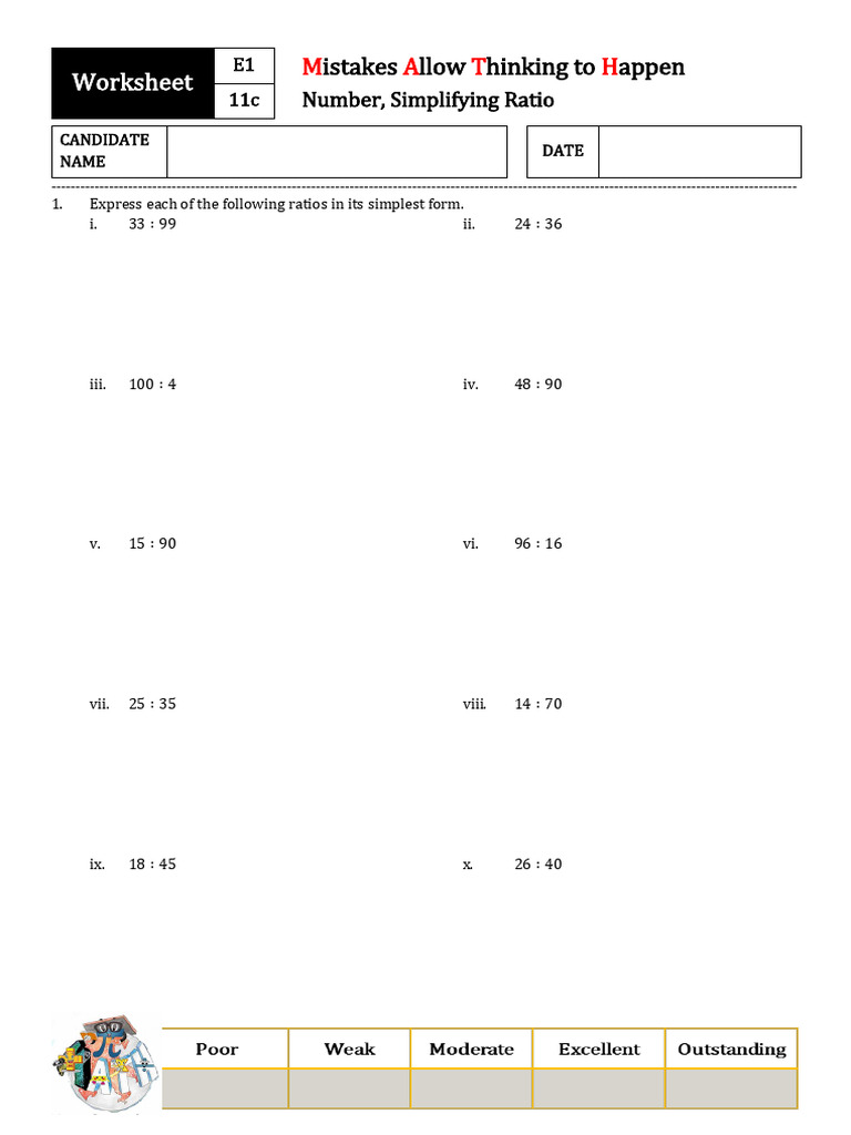 E1.11c Simplying Ratio | PDF
