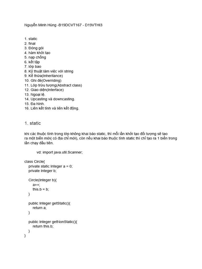 Ôn tập OOP | PDF