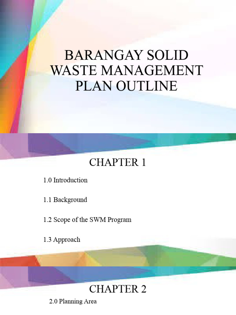 Barangay Solid Waste Management Plan | PDF | Waste Management | Waste