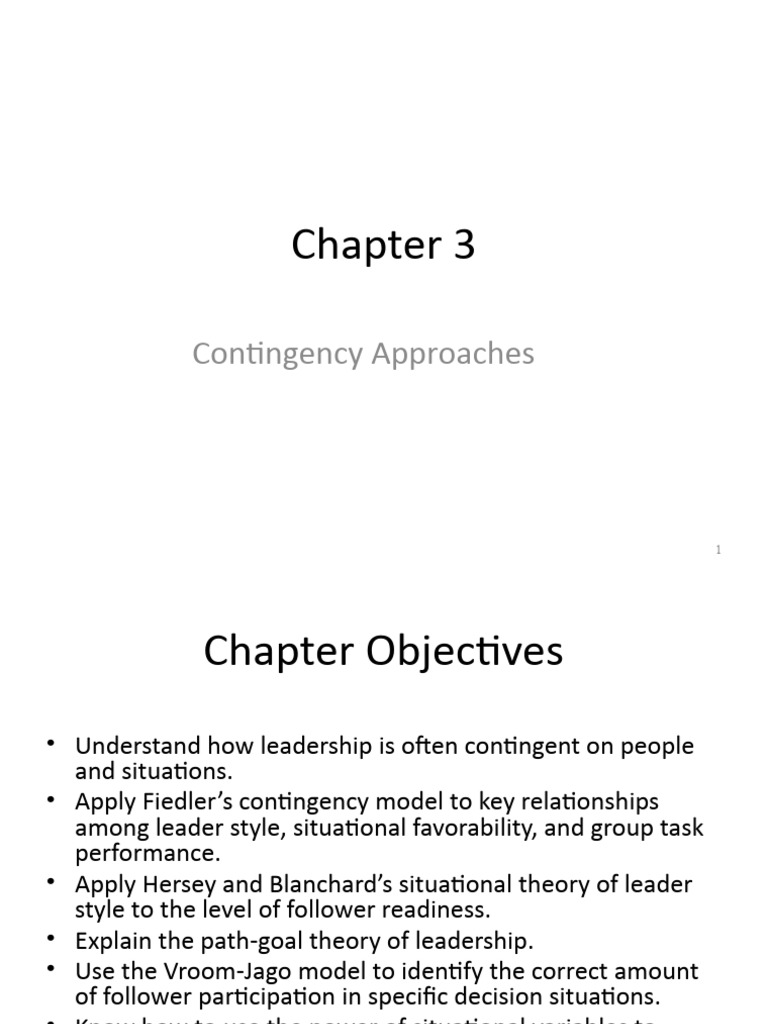 Ch.3.contingency Approaches | PDF | Leadership | Control (Social And ...