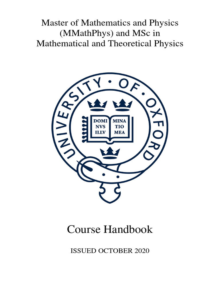 MMathPhys Handbook 2020-2021 | PDF | Physics | Thesis