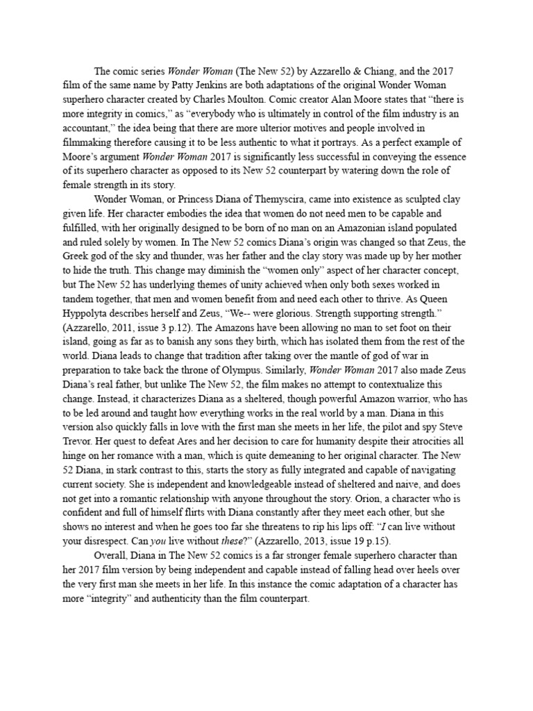 Primary Text Analysis | PDF | Wonder Woman