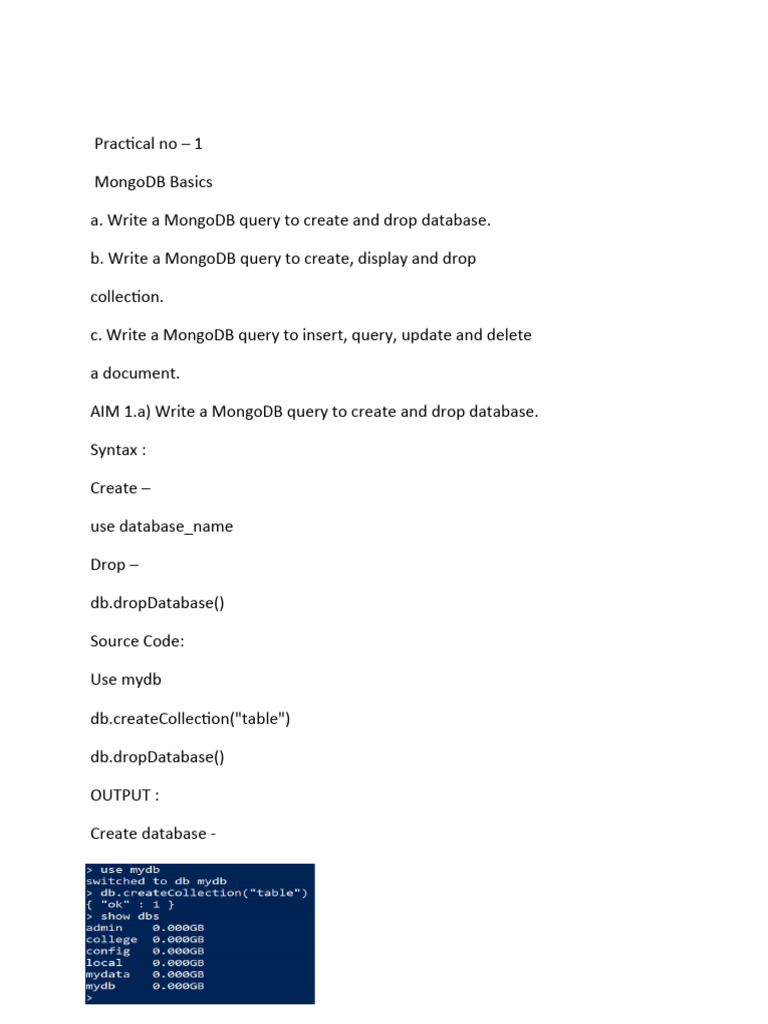 Viraj NGT Practical | PDF | Mongo Db | Databases
