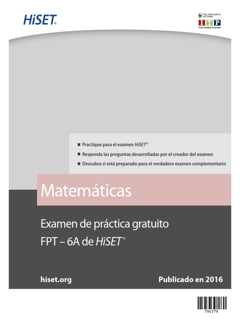 HiSET Math Fpt6a Es | PDF | Geometría euclidiana | Matemáticas