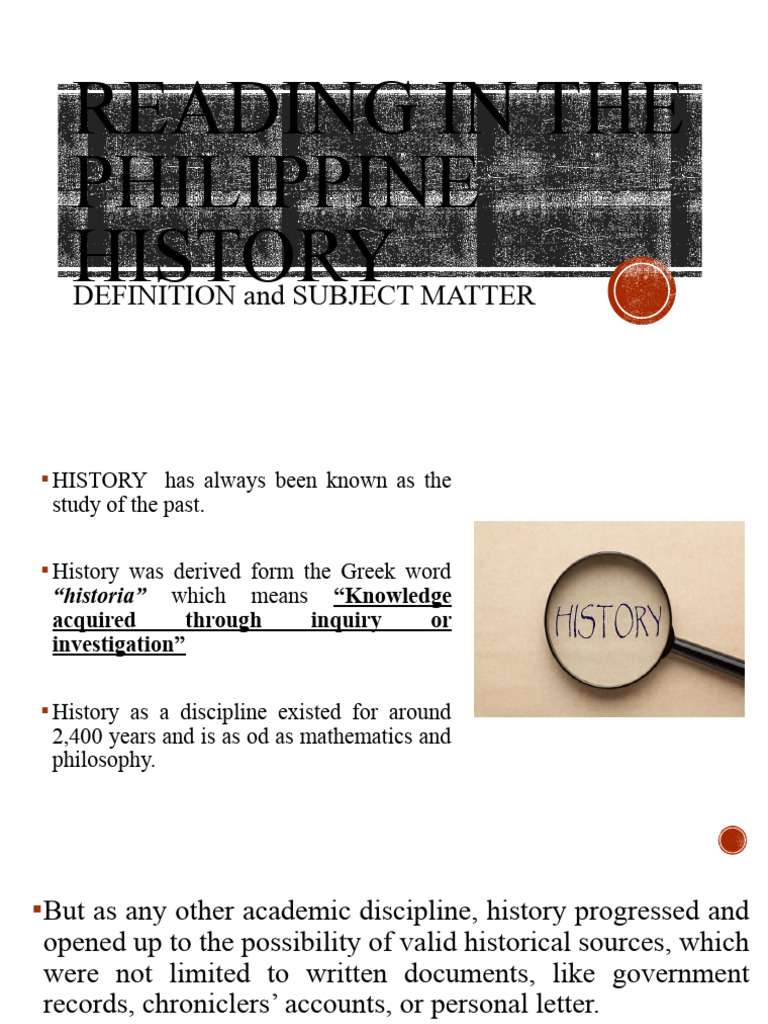 READING in the Philippine History | PDF | Primary Sources | Historian
