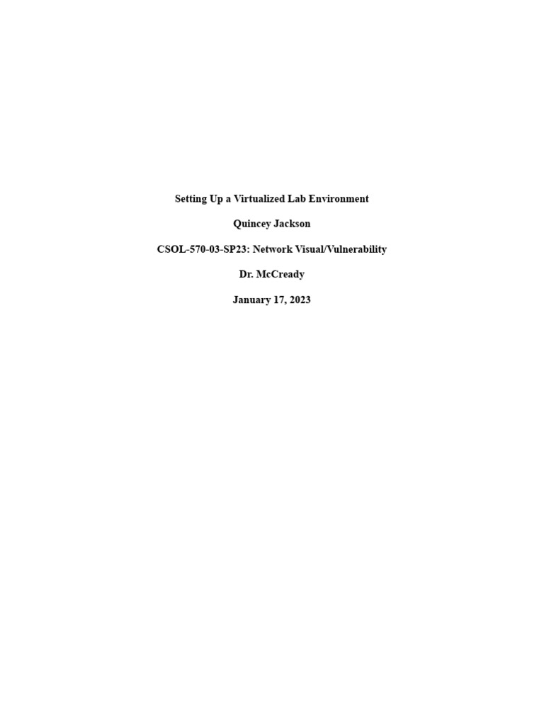 Csol 570 Network Visualization and Vulnerability Detection - Module 1 ...