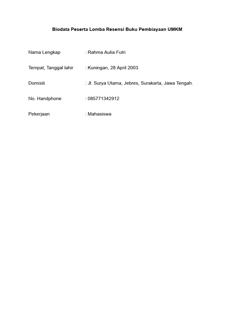 Rahma Aulia Futri - F0121192 - Resensi Buku | PDF | Bisnis | Ilmu Sosial