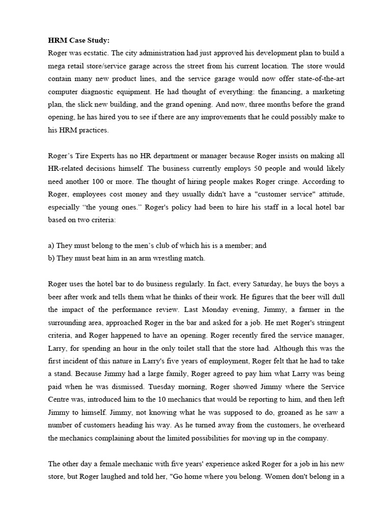 HRM Case Study | PDF | Human Resource Management | Business