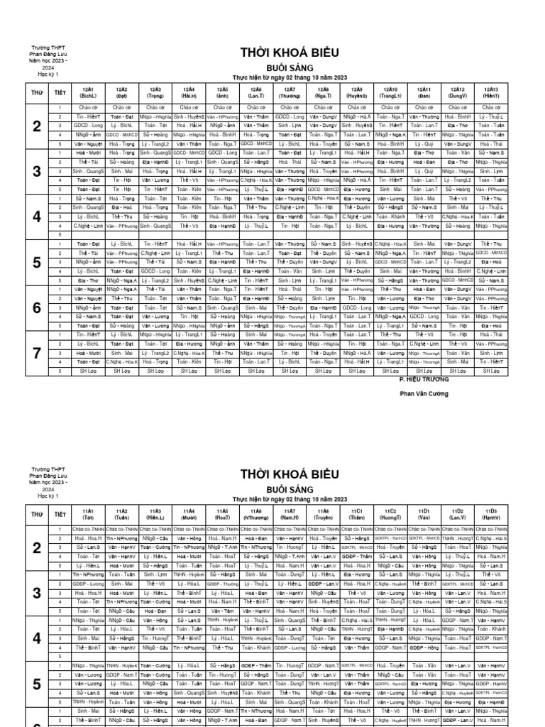 TKB So 2 HS TH Tu Ngay 02 10 2023 | PDF