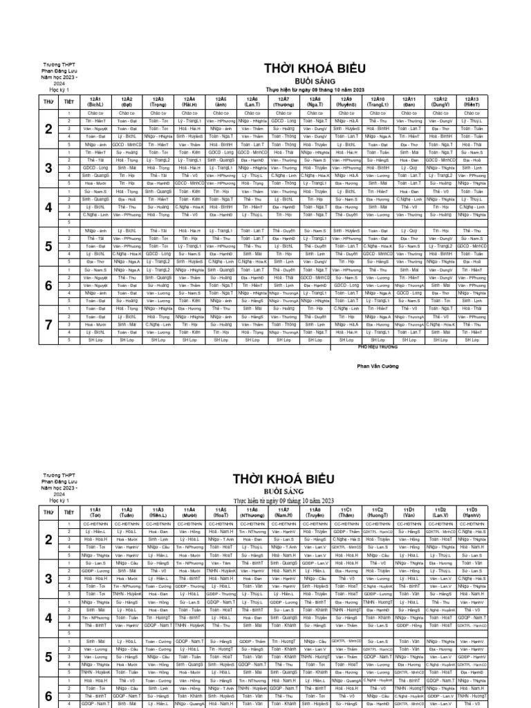 TKB So 3 HS TH Tu Ngay 09 10 2023 | PDF