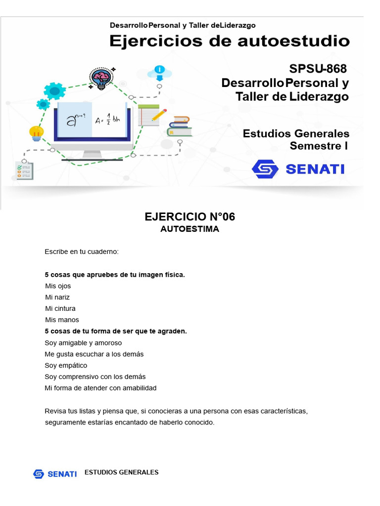 Spsu-868 Ejercicio U006 | PDF | Autoestima