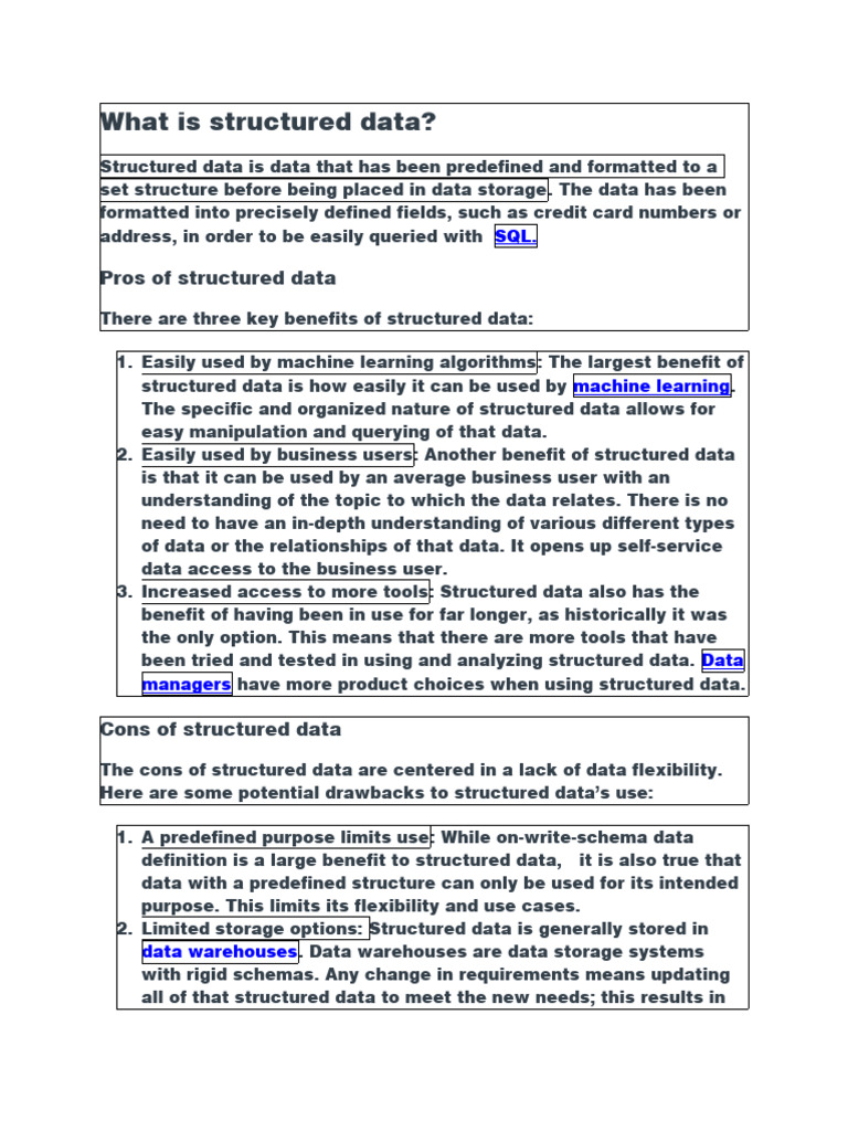 What is structured data | PDF | Data Model | Cloud Computing