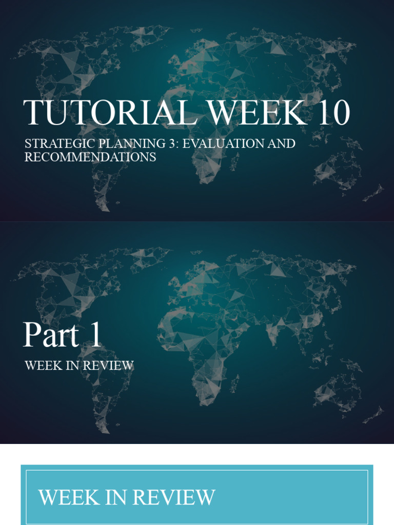 Week 10 Tutorial - Strategic Planning 3 Evaluation | PDF | Evaluation | Strategic Planning