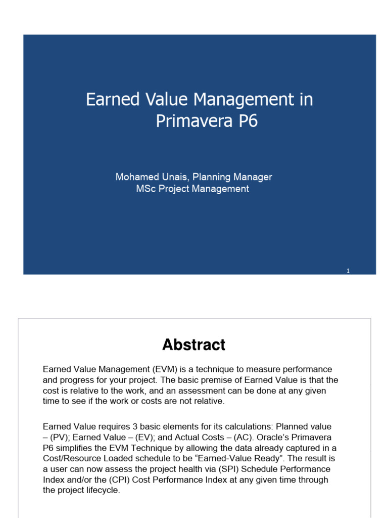 Earned Value Management in P6 | PDF | Applied Mathematics | Business