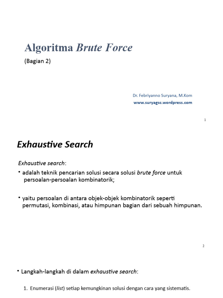 6.algoritma Brute Force Bag2 | PDF