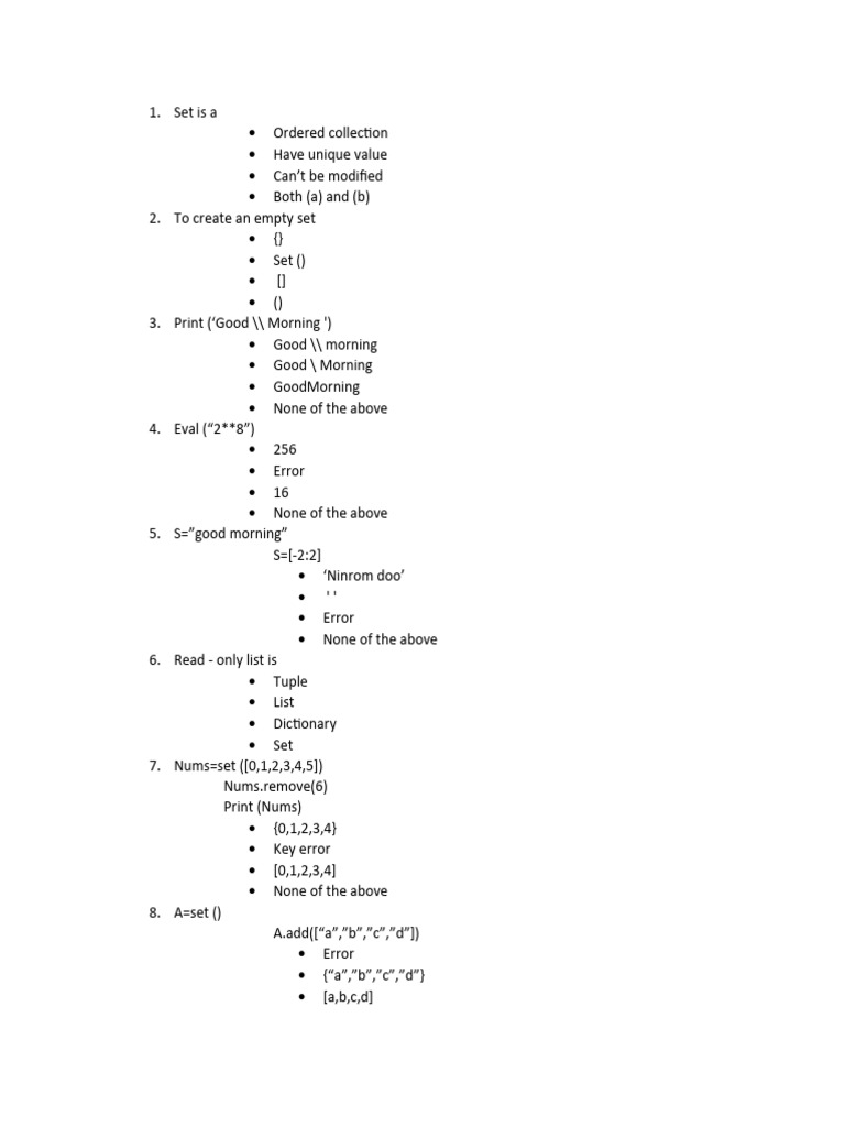MCQ Python | PDF | Software | Computer Programming