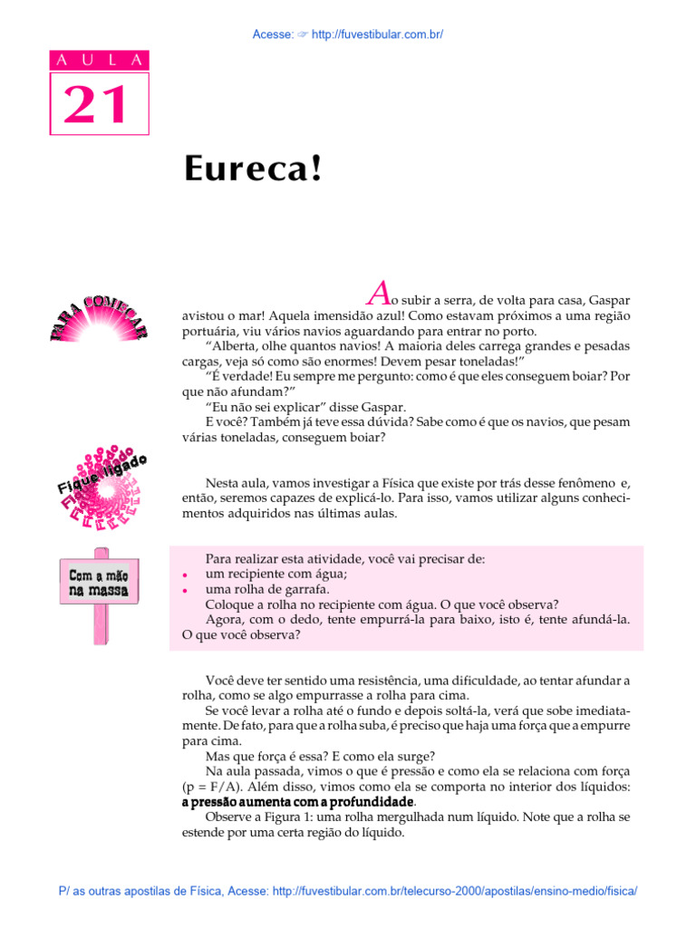 21 Eureca | PDF | Flutuabilidade | Líquidos