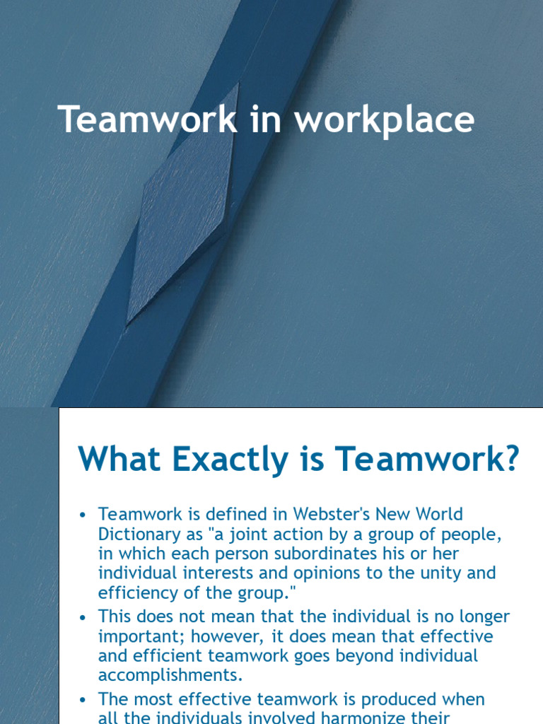 Teamwork | PDF | Leadership | Psychological Concepts