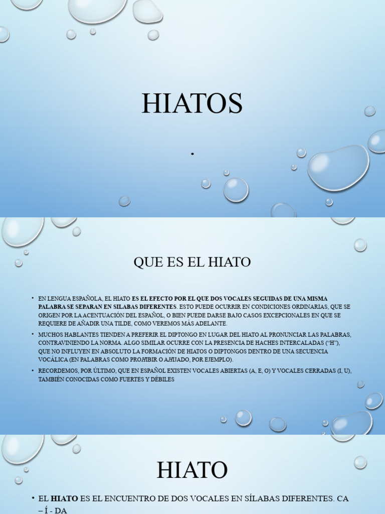 Tipos de Hiatos en Español | PDF | Voz humana | Fonética