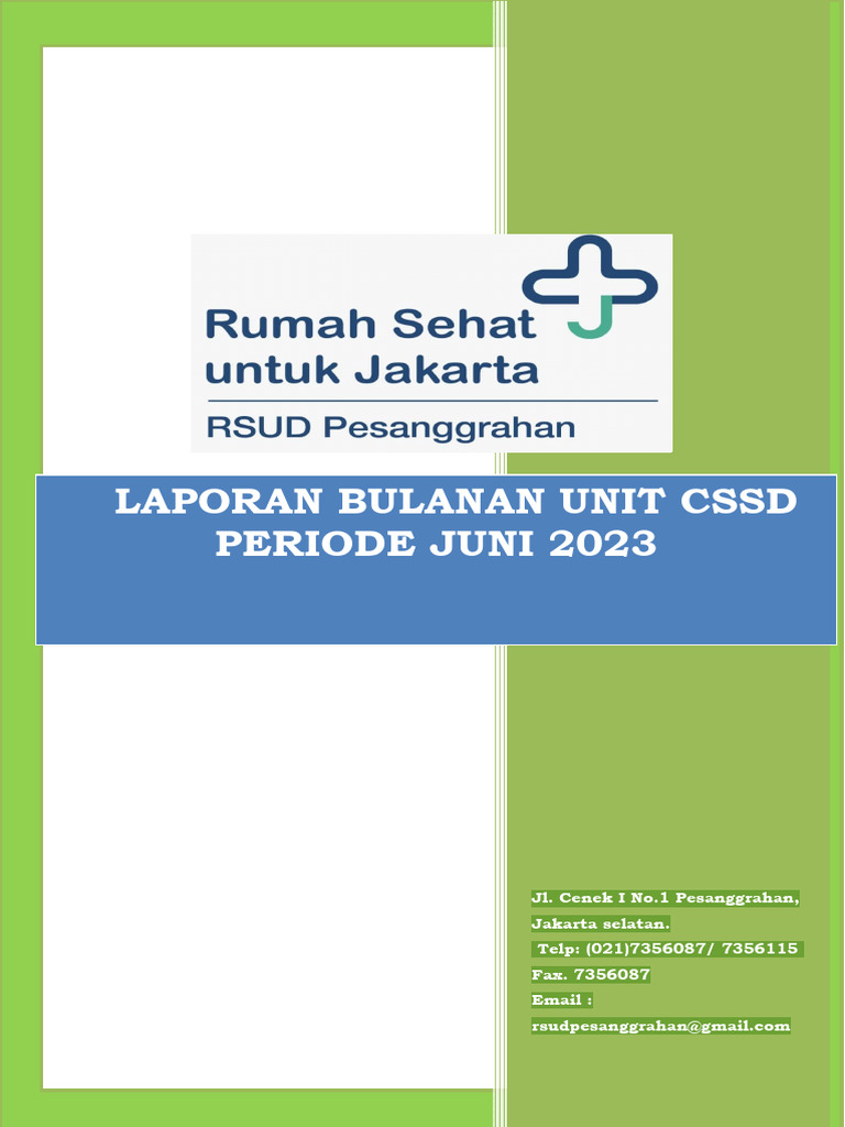 Laporan Bulanan CSSD Juni 2023 | PDF