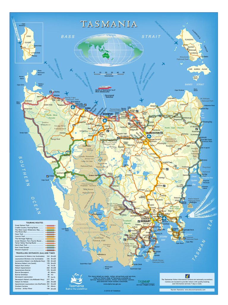 Tasmania Map | PDF | Tasmania