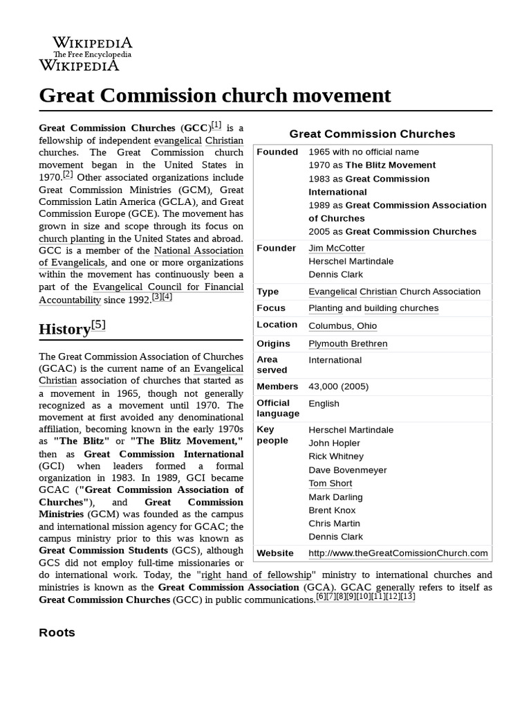 Great_Commission_church_movement | PDF | Evangelicalism | Christian ...