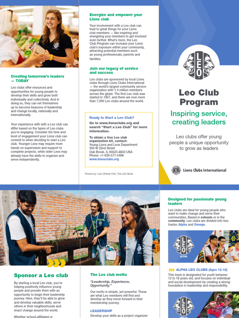 Sponsor A Leo Club LCI Brochure Leo 46 - Compressed | PDF | Leadership ...
