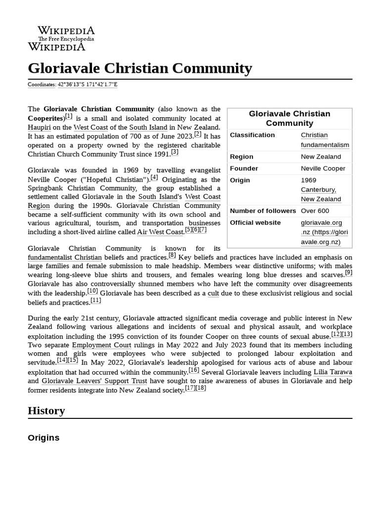 Gloriavale Christian Community | PDF | Religion & Spirituality