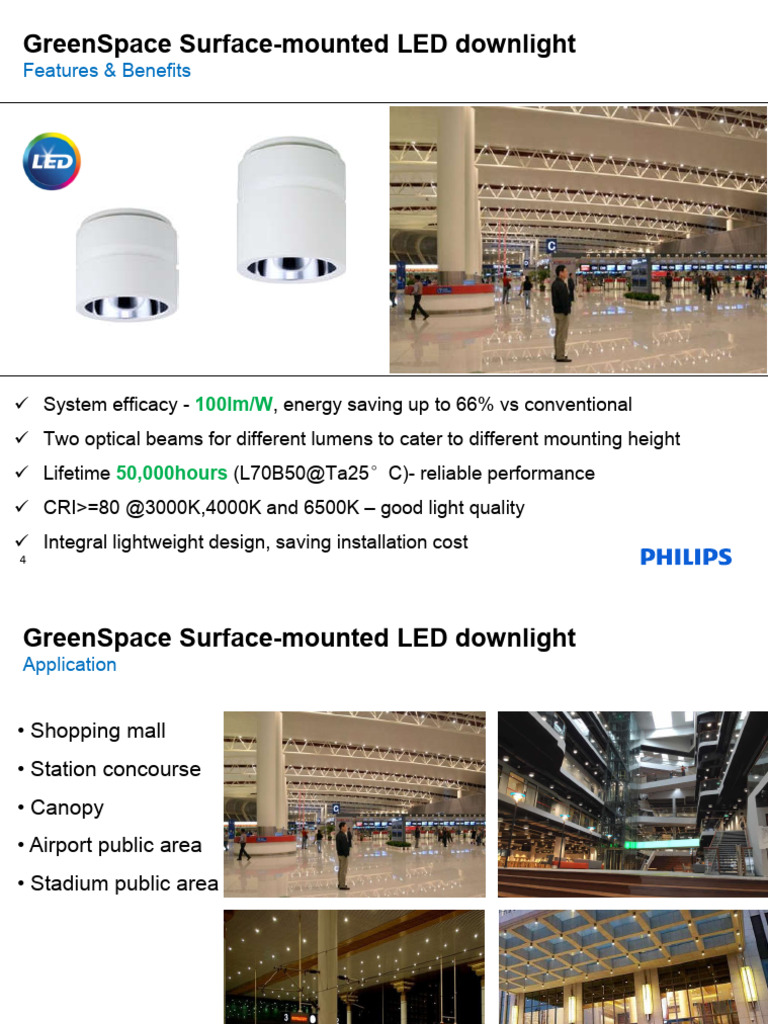 Philips LED GreenSpace Surface-Mounted IP20-IP65-apr | PDF | Compact ...