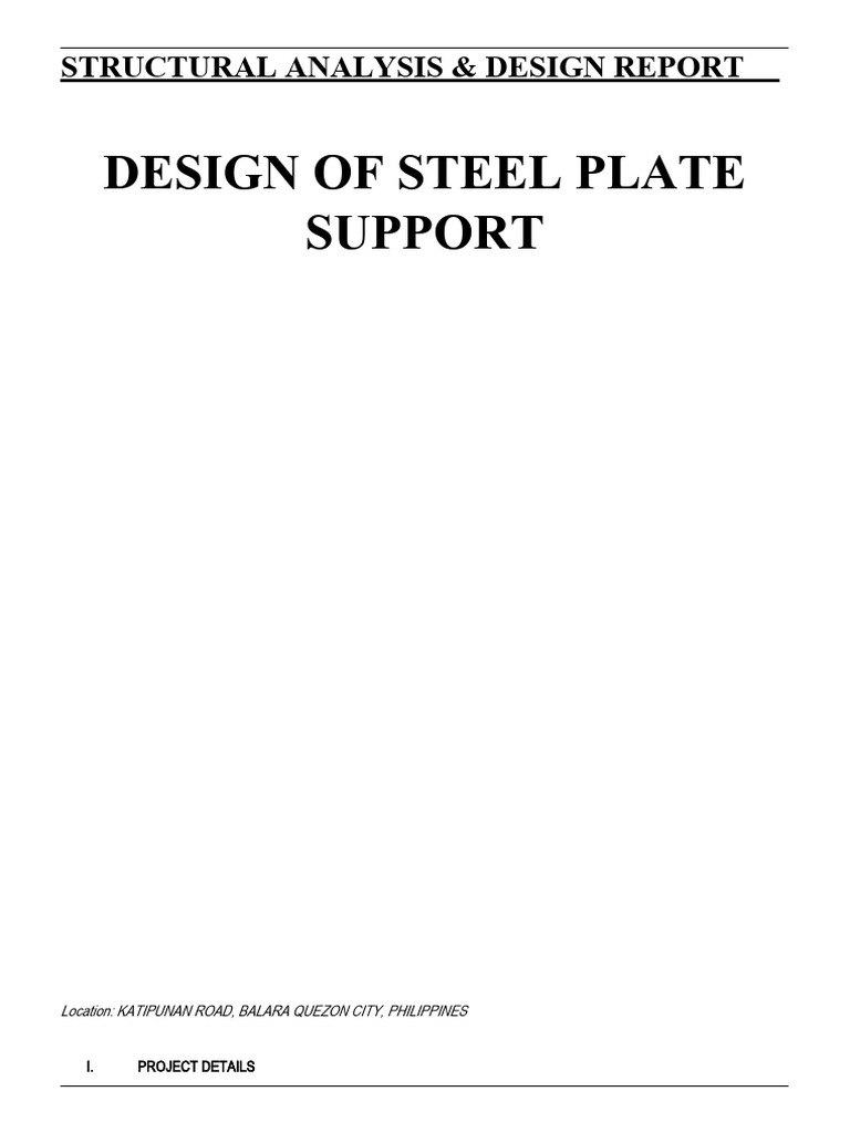 Steel Plate Support Design Report | PDF | Structural Steel | Strength ...