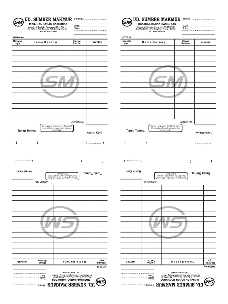 Nota Ud Sumber Makmur | PDF