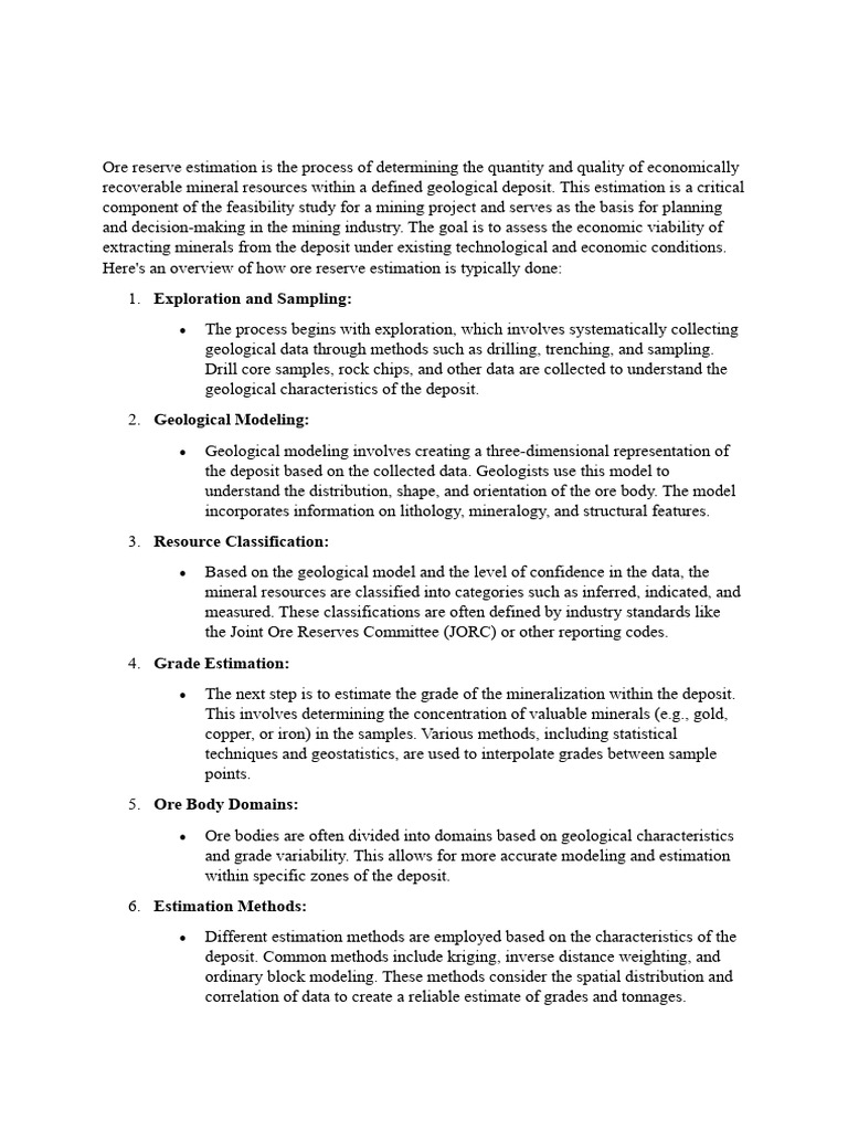 Ore Reserve Estimation | PDF | Mining | Applied Mathematics