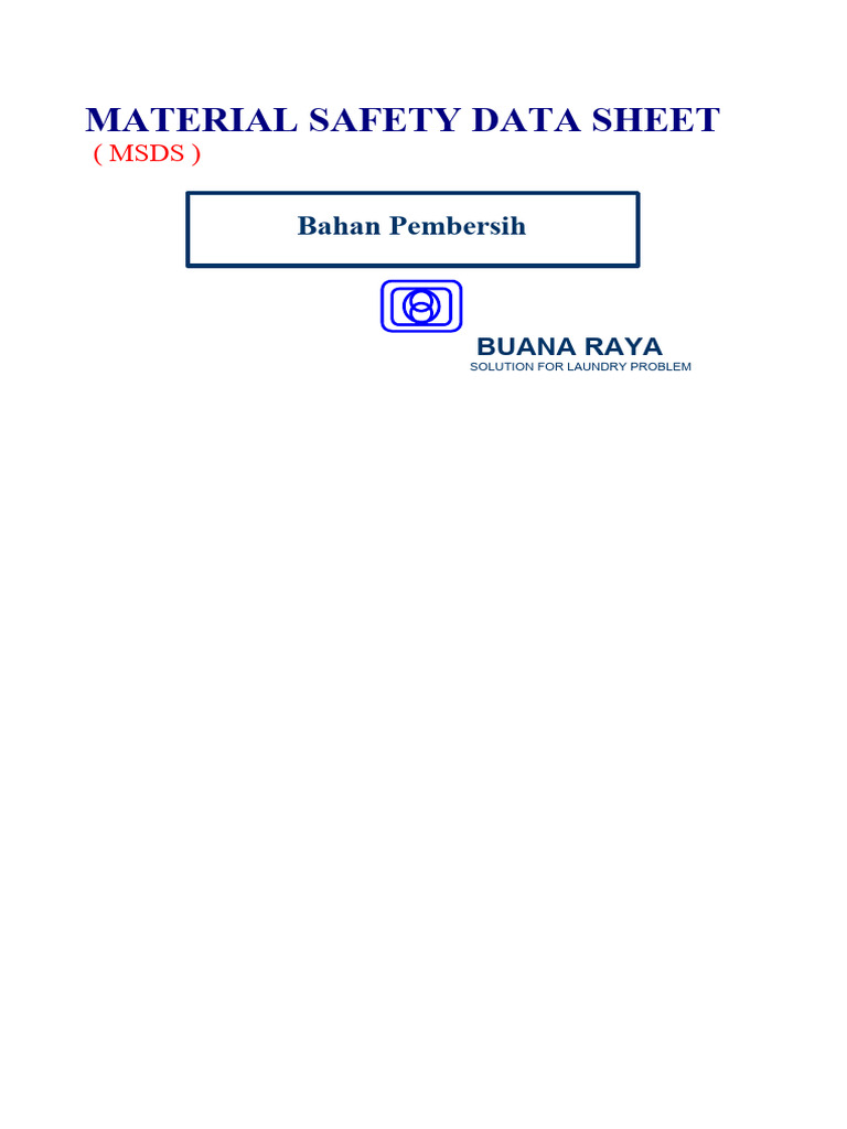 MSDS Bahan Laundry | PDF