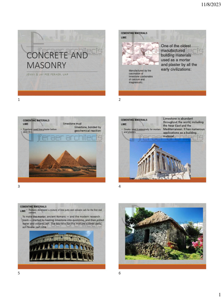 Concrete and Masonry | PDF | Lime (Material) | Concrete